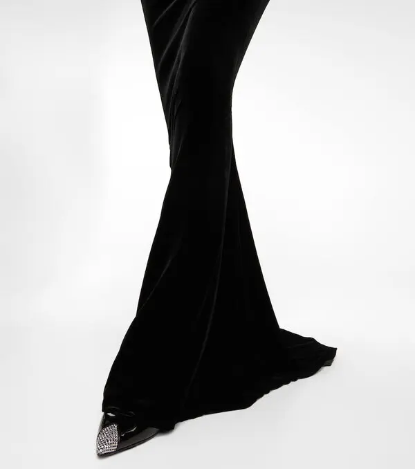 Alessandra Rich Embellished Velvet Gown