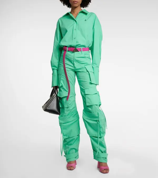 Attico Diana Cotton Canvas Shirt - Green