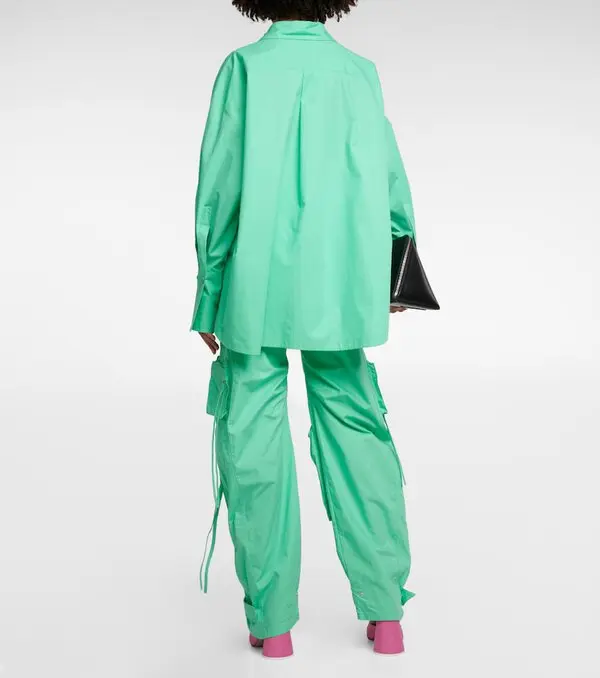 Attico Diana Cotton Canvas Shirt - Green
