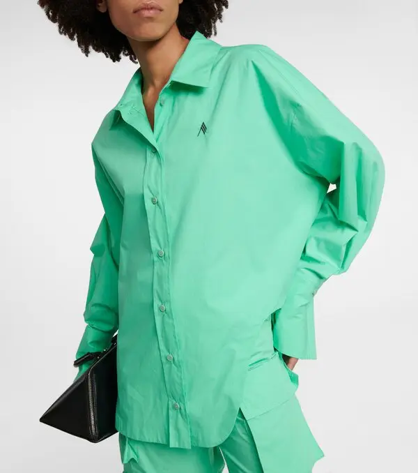 Attico Diana Cotton Canvas Shirt - Green
