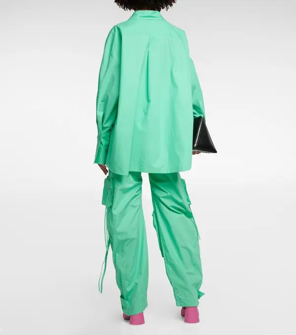 Attico Diana Cotton Canvas Shirt - Green