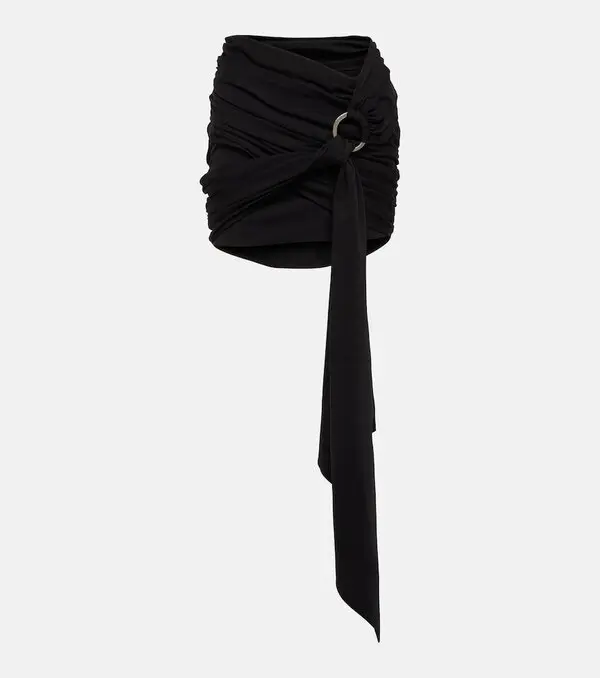 Attico Fran Technical Jersey Miniskirt - Black