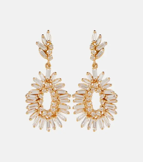 SUZANNE KALAN 18kt Yellow Earrings With Diamonds - Gold