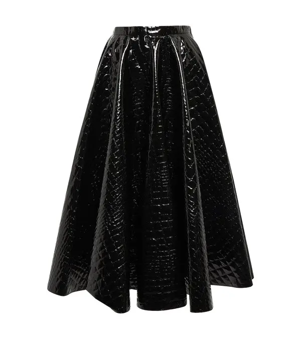 Alaïa Croc-effect Midi Skirt