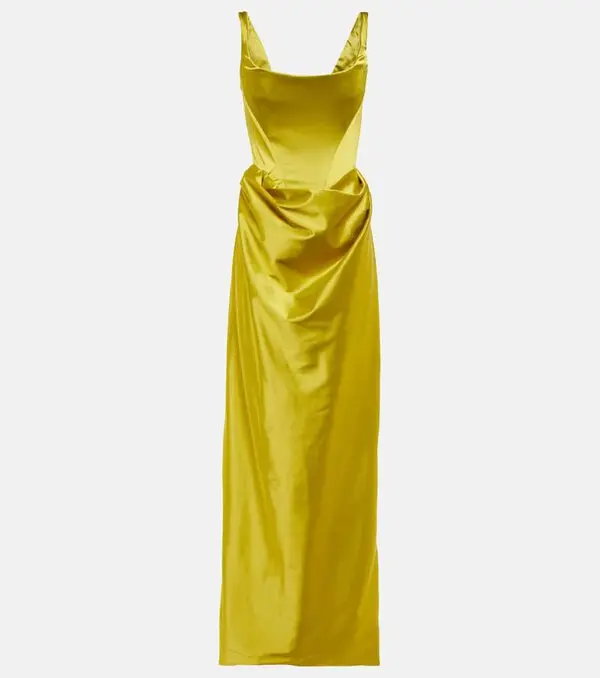 Vivienne Westwood Satin Gown Yellow 20% Off Editorialist