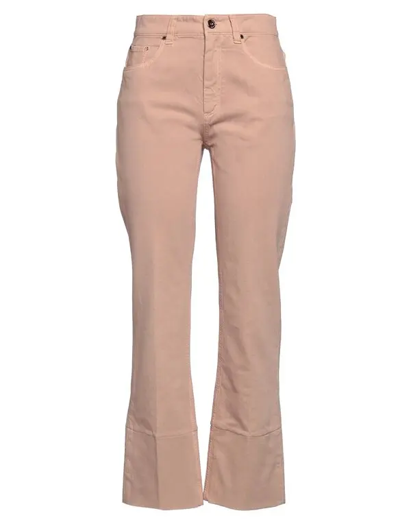 Brunello Cucinelli Flared Jeans With Leather Trim - Beige