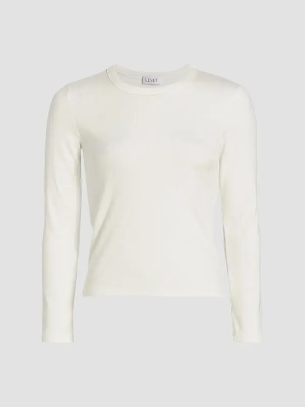 LESET Kelly Long-sleeve Slim-fit T-shirt - White