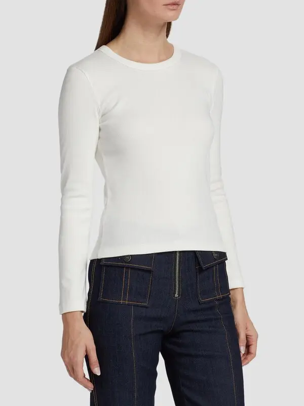 LESET Kelly Long-sleeve Slim-fit T-shirt - White