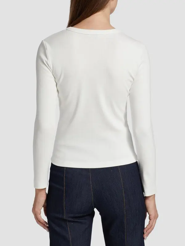 LESET Kelly Long-sleeve Slim-fit T-shirt - White