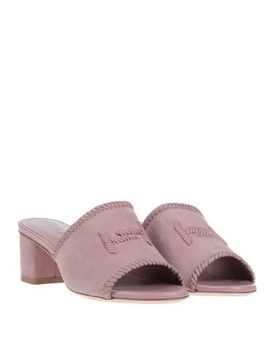 TOD'S Suede Slide Sandals With Block Heel