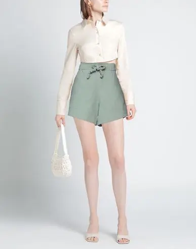 GANNI Organic Cotton Wide Leg Shorts