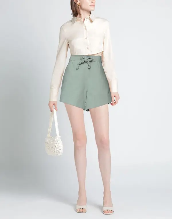 GANNI Organic Cotton Wide Leg Shorts