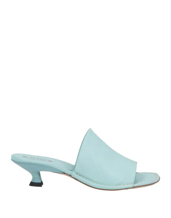 TOD'S Leather Spool Heel Slides - Blue