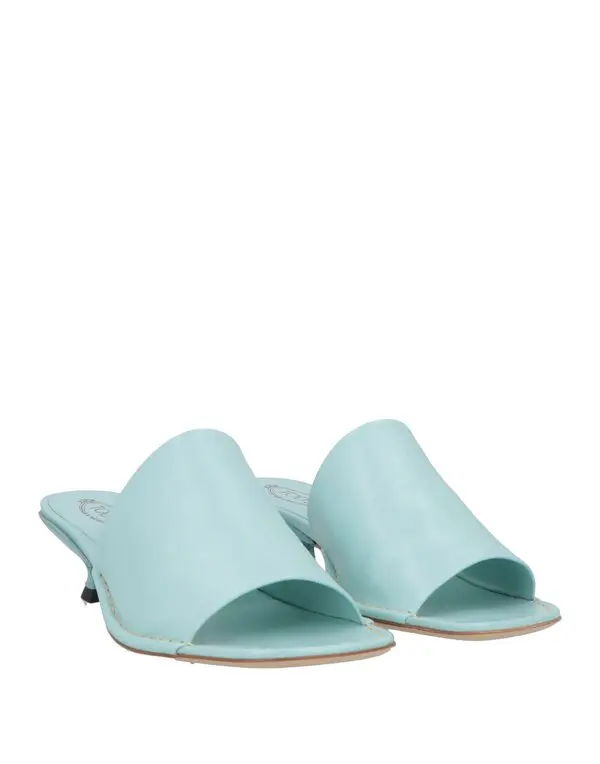 TOD'S Leather Spool Heel Slides - Blue