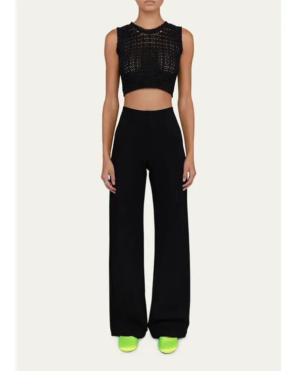 LESET Rio Wide-leg Ponte Pants