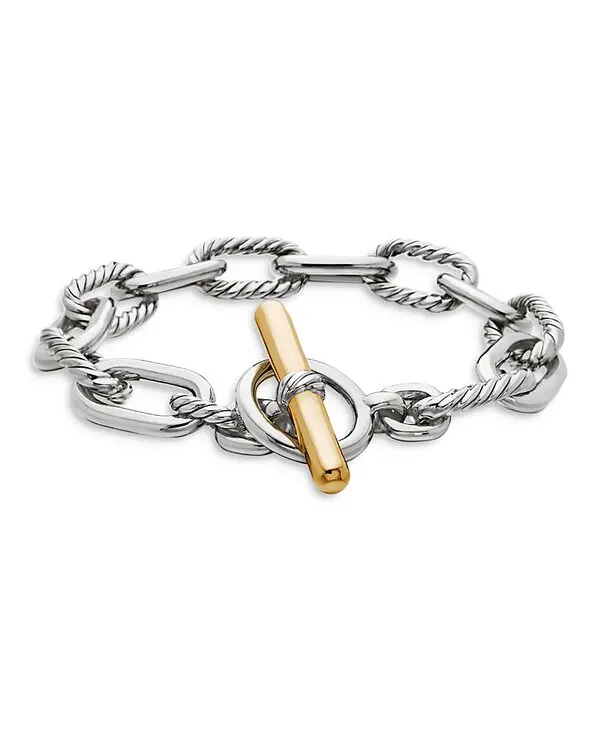 David Yurman Dy Madison Toggle Chain Link Bracelet - Silver/gold