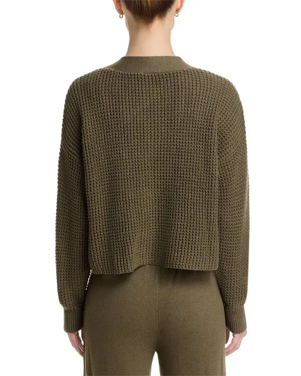 Eberjey Cropped Cardigan Sweater - Smokey Olive