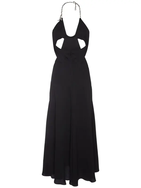 Dsquared2 Silk Blend Marocaine Cutout Midi Dress