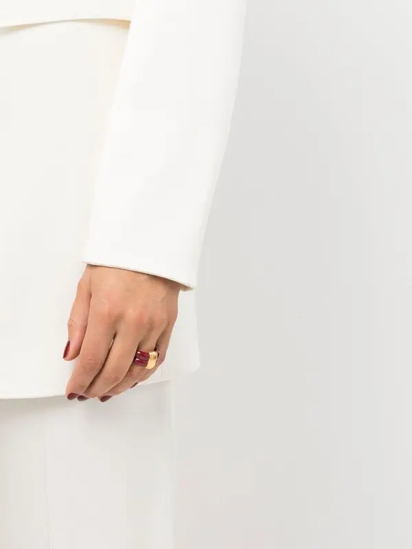 AURÉLIE BIDERMANN Katt Enamelled Ring - Red