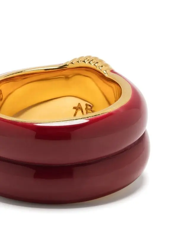 AURÉLIE BIDERMANN Katt Enamelled Ring - Red