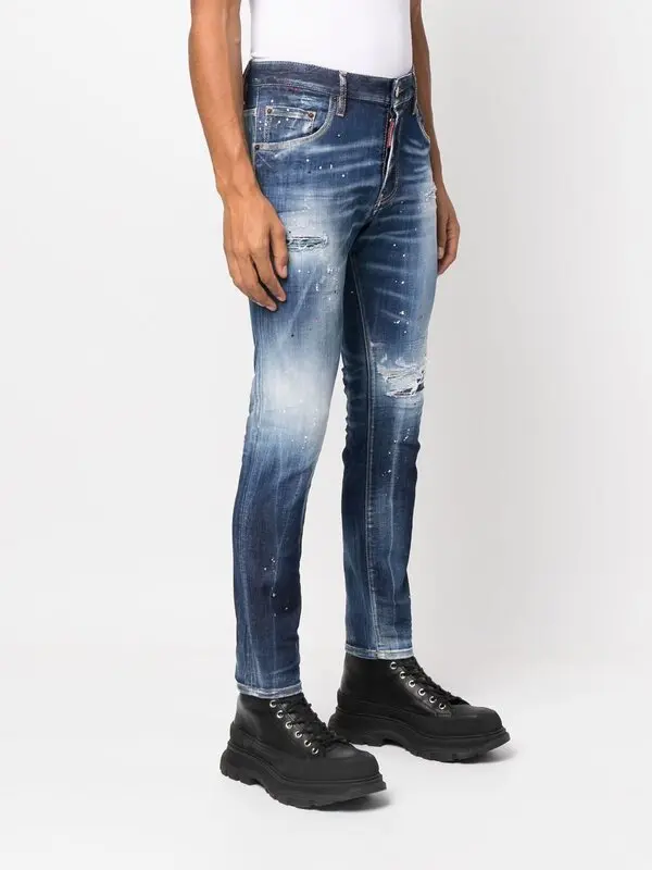 Dsquared2 Slim-cut Distressed Jeans - Blue