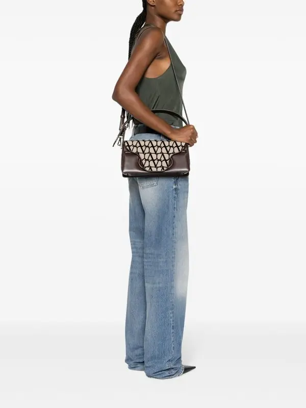 Valentino Garavani Toile Iconographe Shoulder Bag - Brown