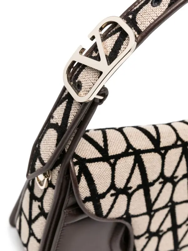 Valentino Garavani Toile Iconographe Shoulder Bag - Brown