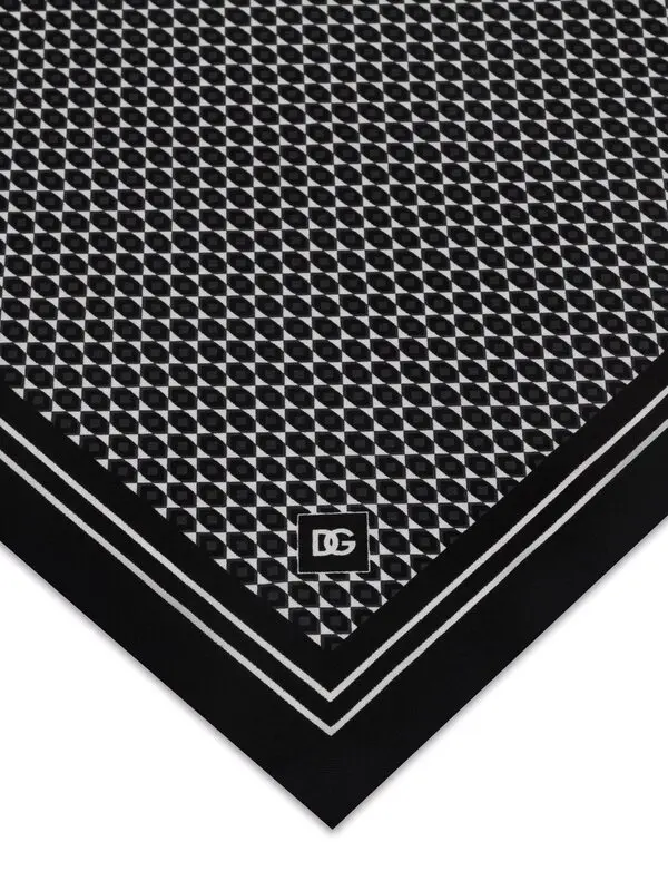 Dolce & Gabbana Geometric-print Silk Pocket Square