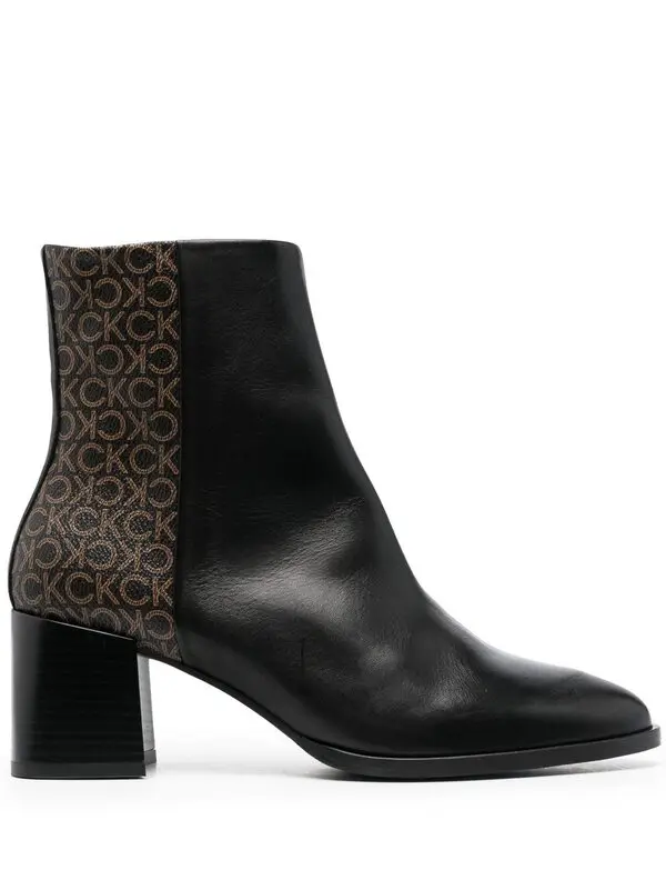 Calvin Klein Monogram Print Ankle Boots