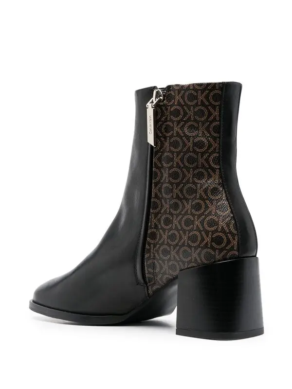 Calvin Klein Monogram Print Ankle Boots