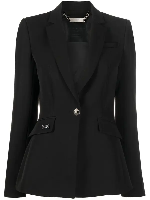 Philipp Plein Rhinestone-logo Blazer - Black