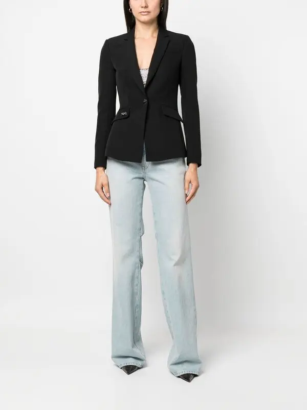 Philipp Plein Rhinestone-logo Blazer - Black