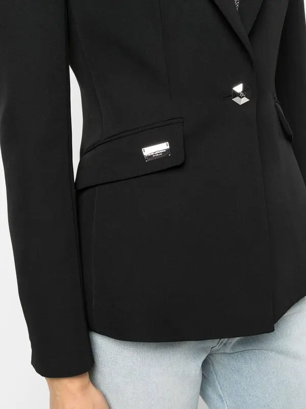 Philipp Plein Rhinestone-logo Blazer - Black