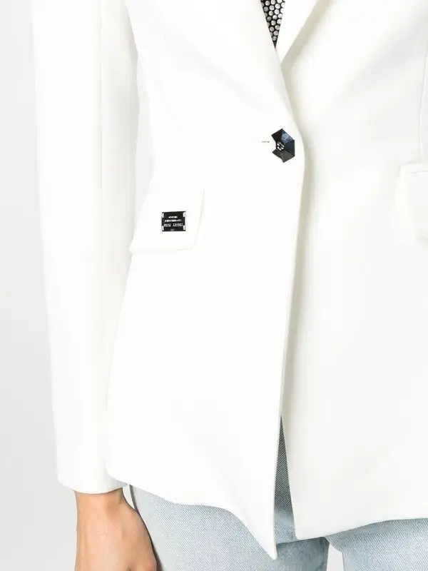 Philipp Plein Rhinestone-logo Blazer - White