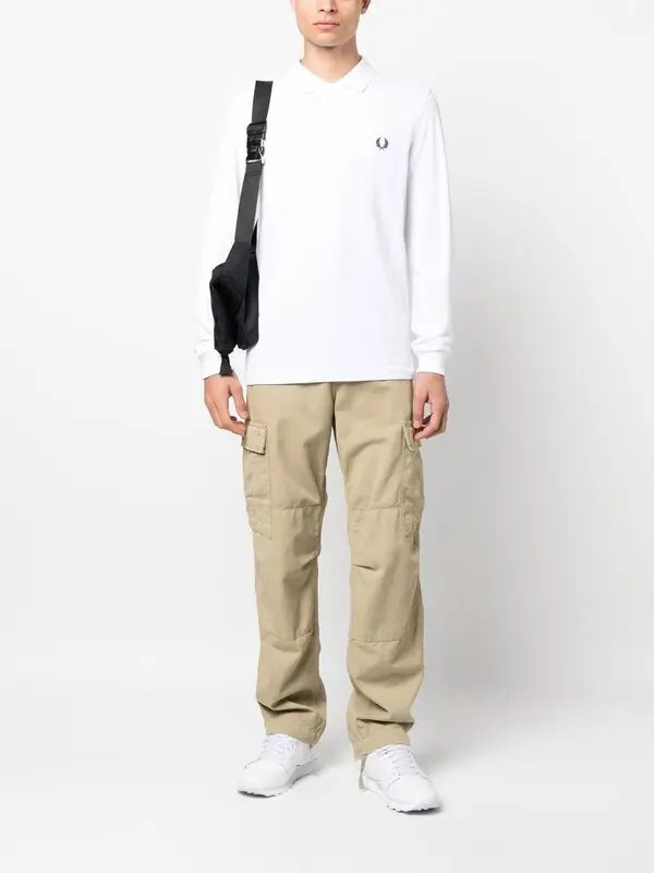 Fred Perry Crest-motif Polo Shirt - White