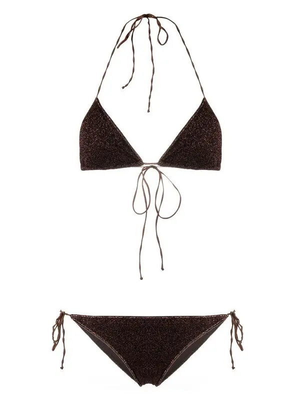 Oseree Triangle Bikini Set - Brown