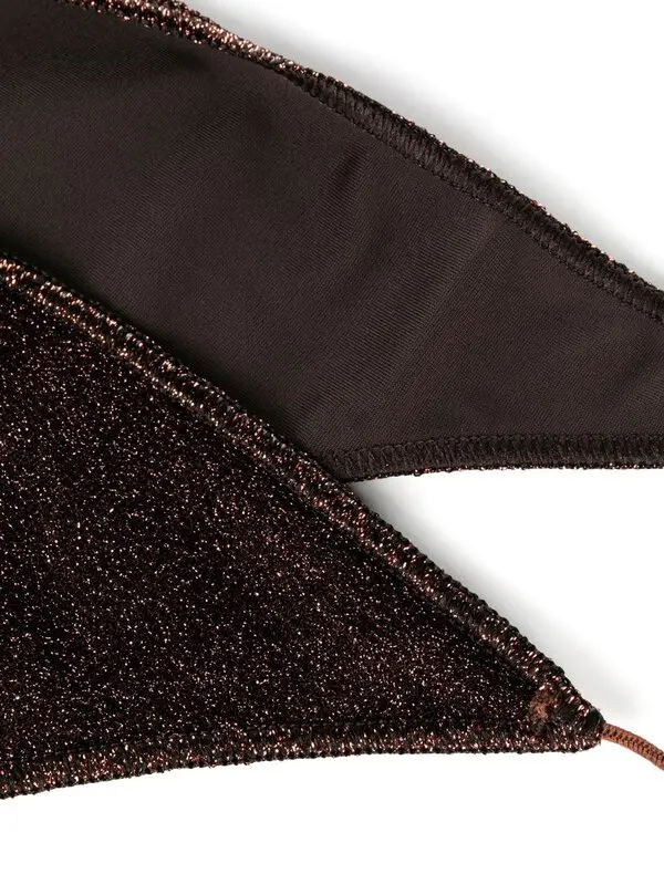 Oseree Glitter-effect Triangle Bikini - Brown