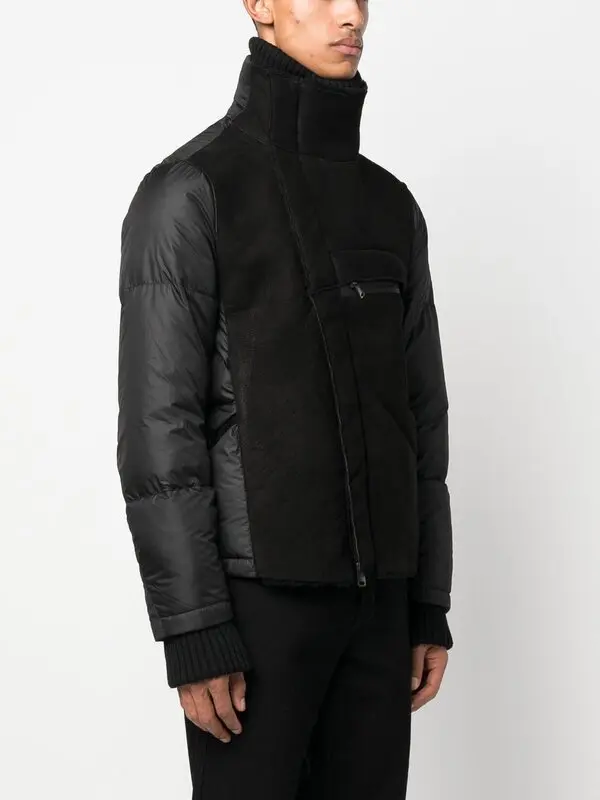 Transit Funnel-neck Panelled Puffer Jacket