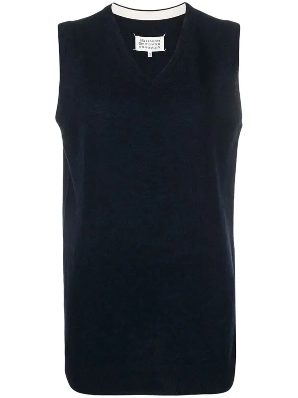 MAISON MARGIELA V-neck Wool-blend Vest