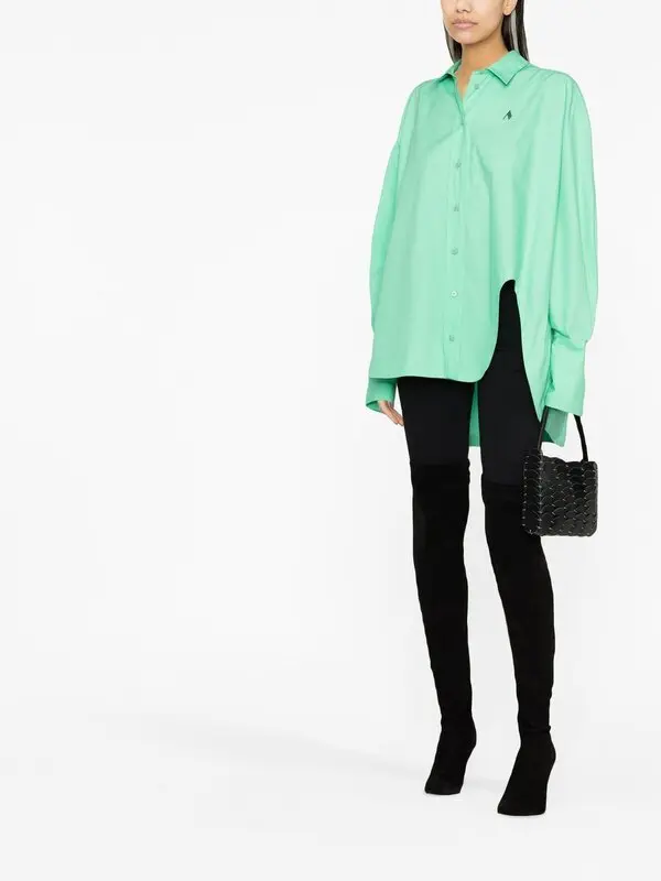 Attico Asymmetric Cotton Shirt - Green