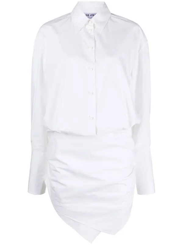 Attico Ruched-front Shirtdress