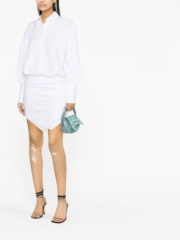 Attico Ruched-front Shirtdress