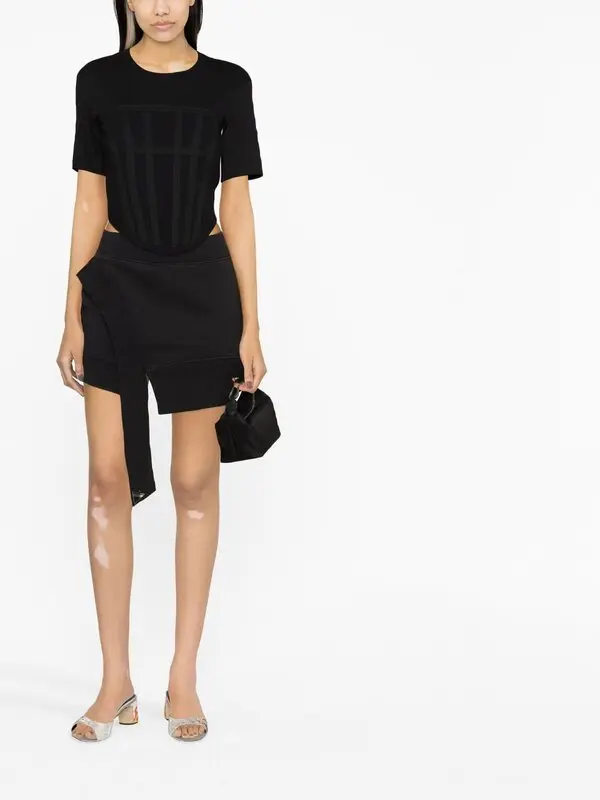 Attico Asymmetric Hem Pencil Skirt