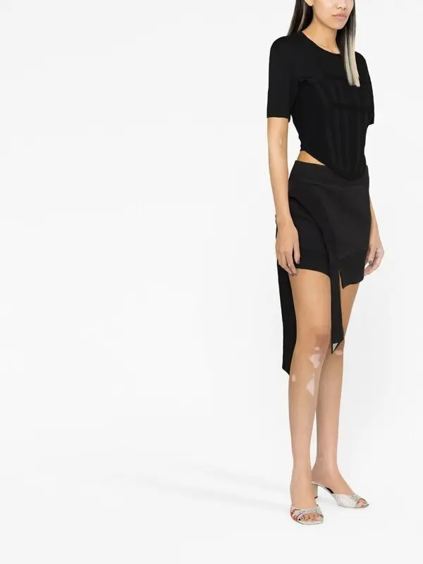 Attico Asymmetric Hem Pencil Skirt