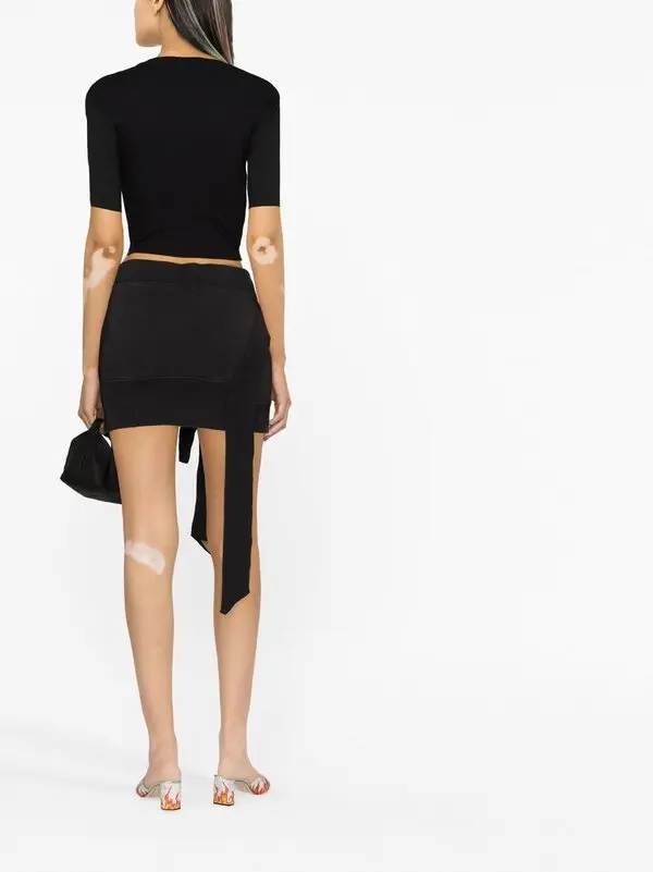 Attico Asymmetric Hem Pencil Skirt