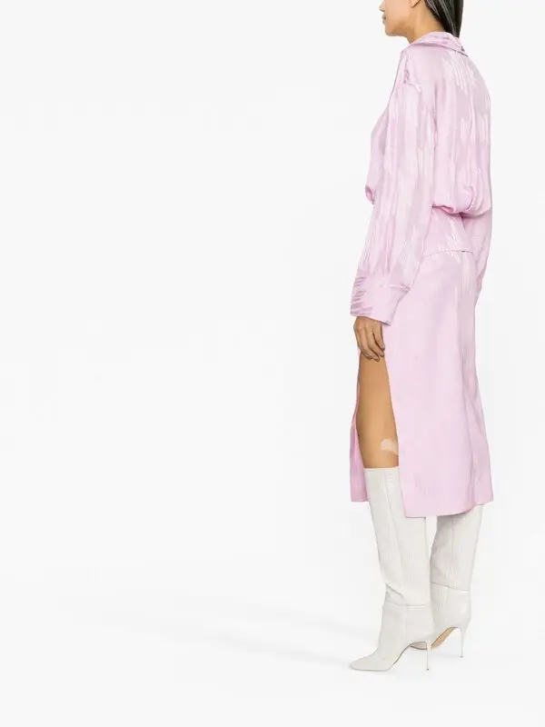 Attico Logo-jacquard Satin Shirt Dress