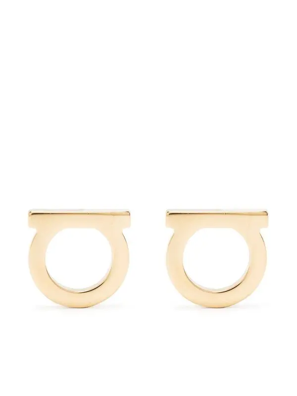 FERRAGAMO Gancini Stud Earrings - Gold