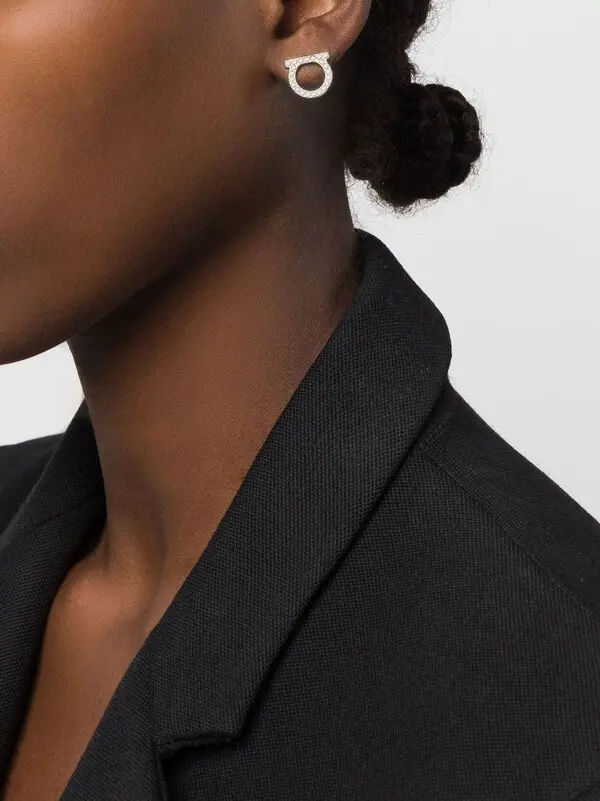 FERRAGAMO Embellished Gancini Earrings