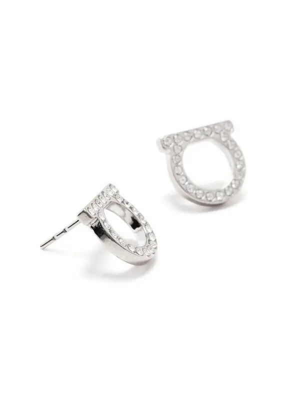 FERRAGAMO Embellished Gancini Earrings