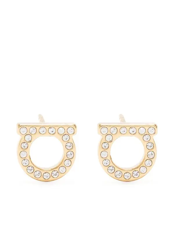 FERRAGAMO Gancini Stud Earrings - Gold